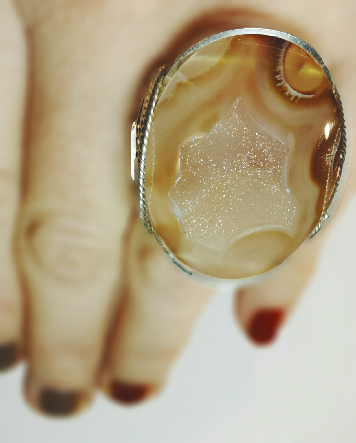 Chunky Druzy Ring, Sparkle Natural Crystal Statement Stone Sterling ...