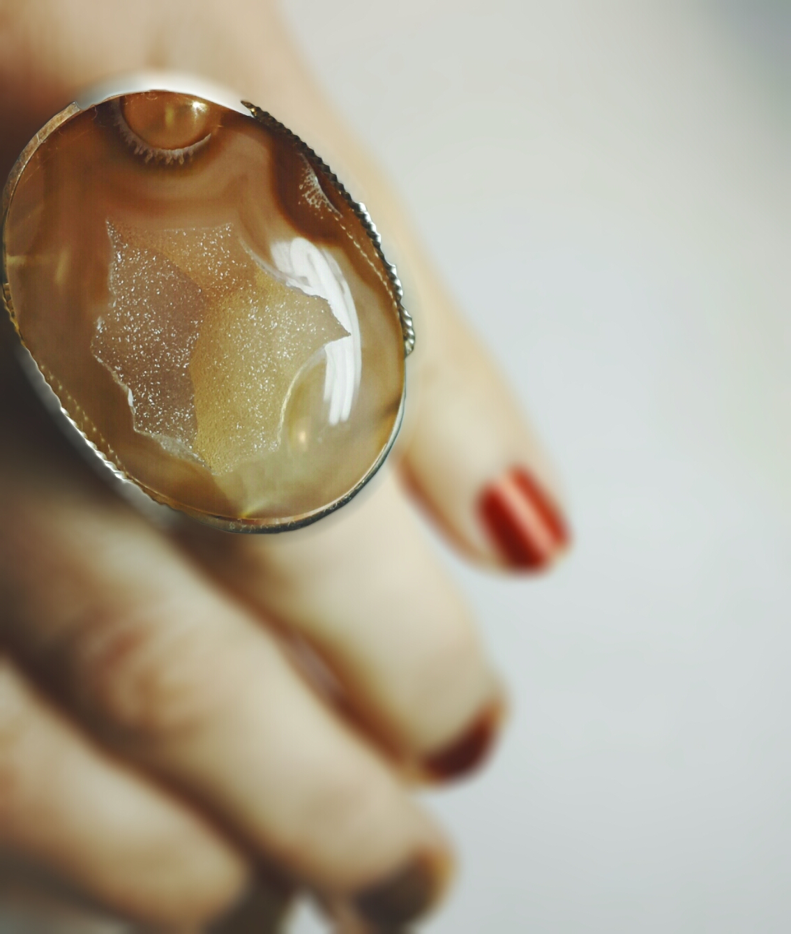 Chunky Druzy Ring, Sparkle Natural Crystal Statement Stone Sterling ...