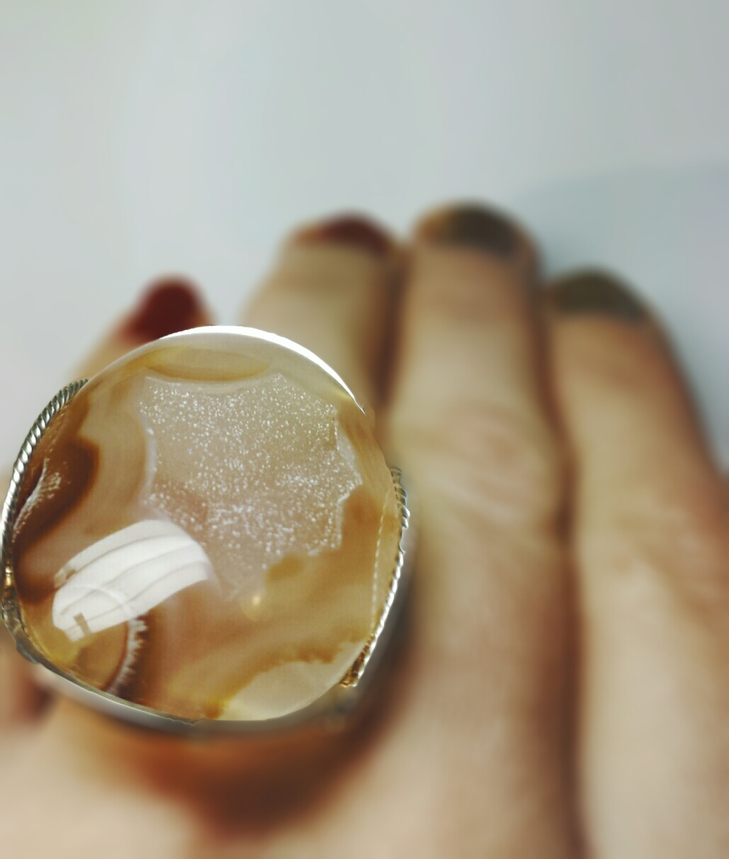 Chunky Druzy Ring, Sparkle Natural Crystal Statement Stone Sterling ...