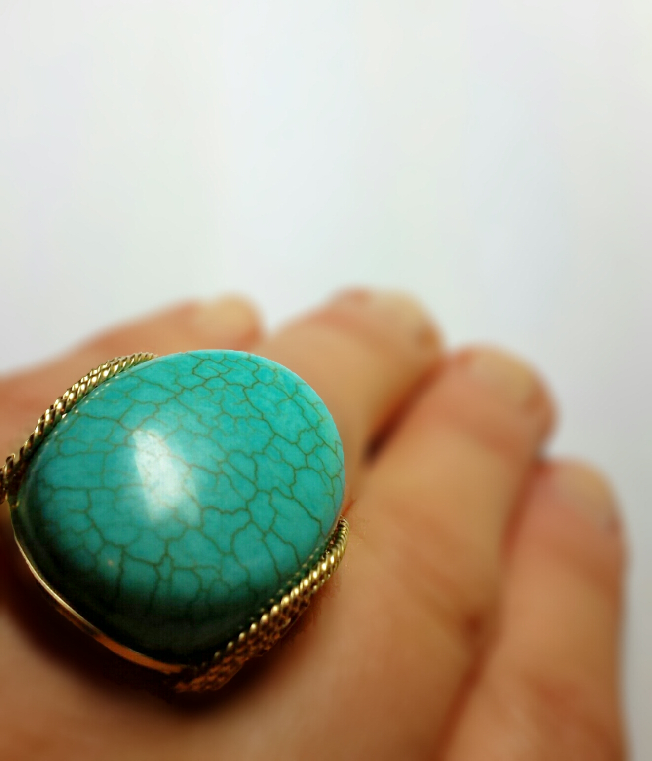 Turquoise Blue Ring, Magnesite Stone, 14k Gold Fill, Handmade Any Size ...