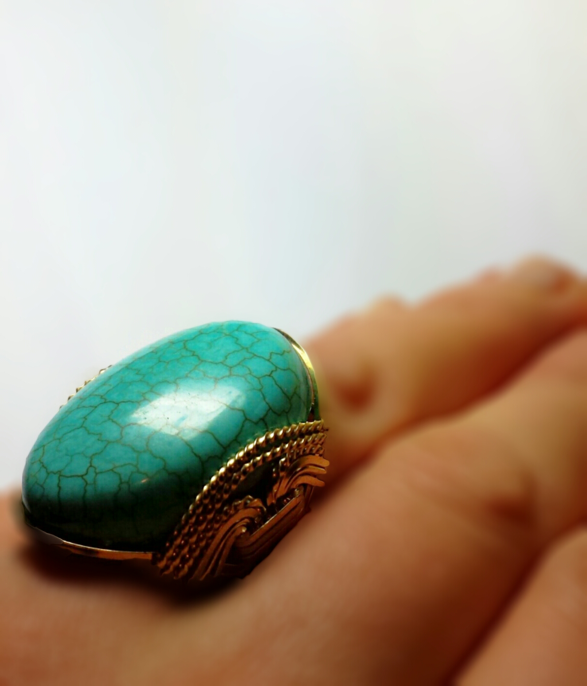 Turquoise Blue Ring, Magnesite Stone, 14k Gold Fill, Handmade Any Size ...